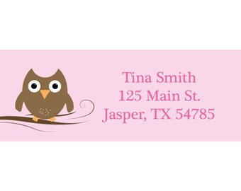 Printable Pink Owl Address Labels Funny Cute Pink Owl Personalized 2 5/ ...