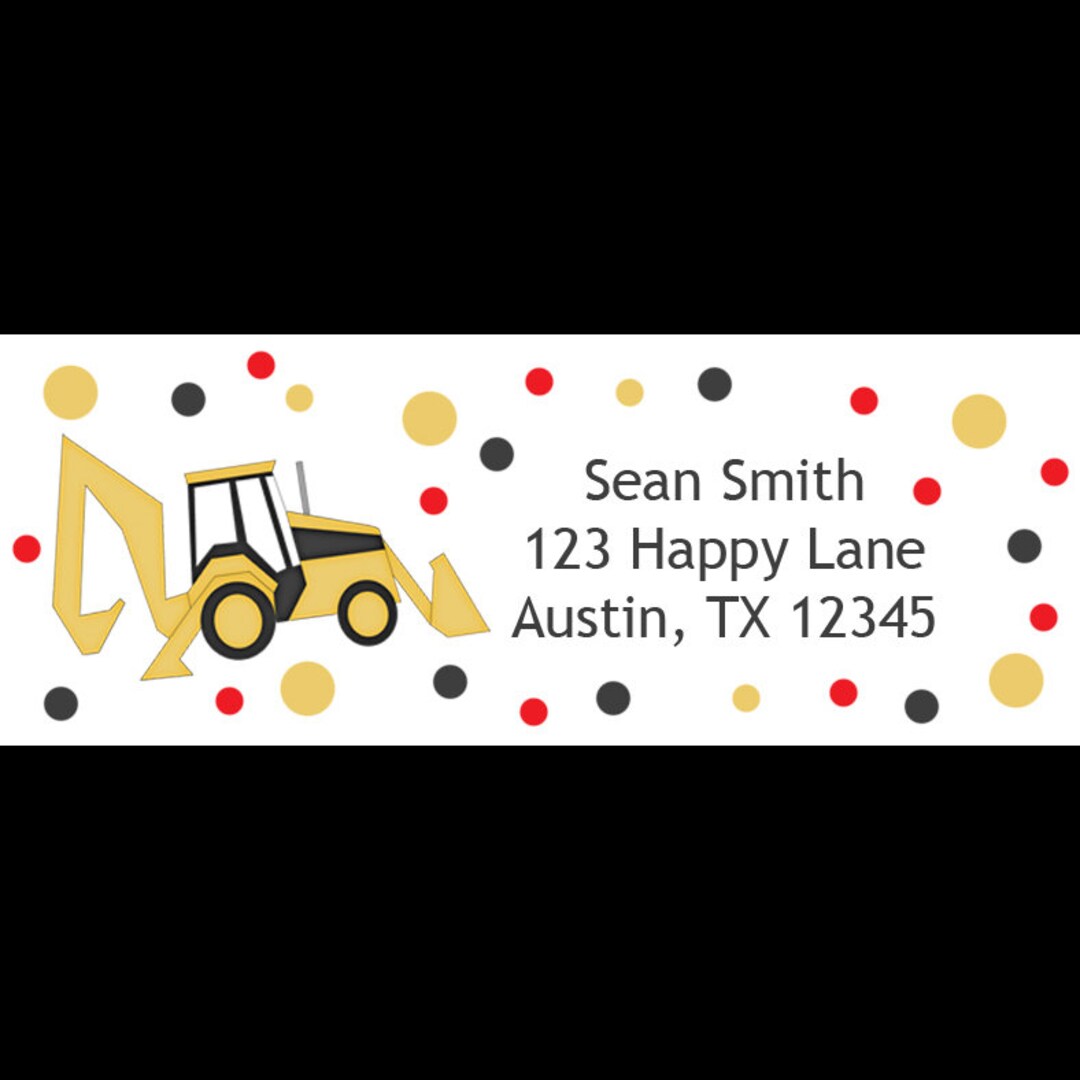 30 Personalized Return Address Labels Construction Birthday - Etsy