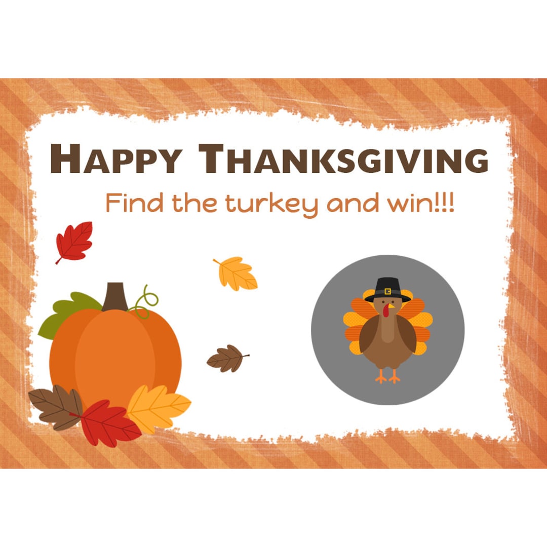 24 Thanksgiving Day Scratch off Game Cards - Turkey Scratch off Cards ...