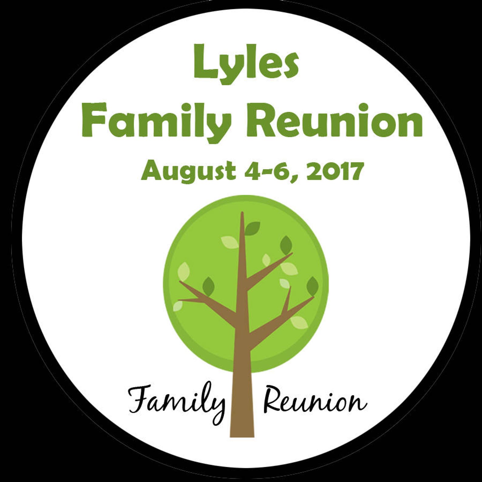 Personalized Round Stickers Family Reunion Summer Party - Etsy