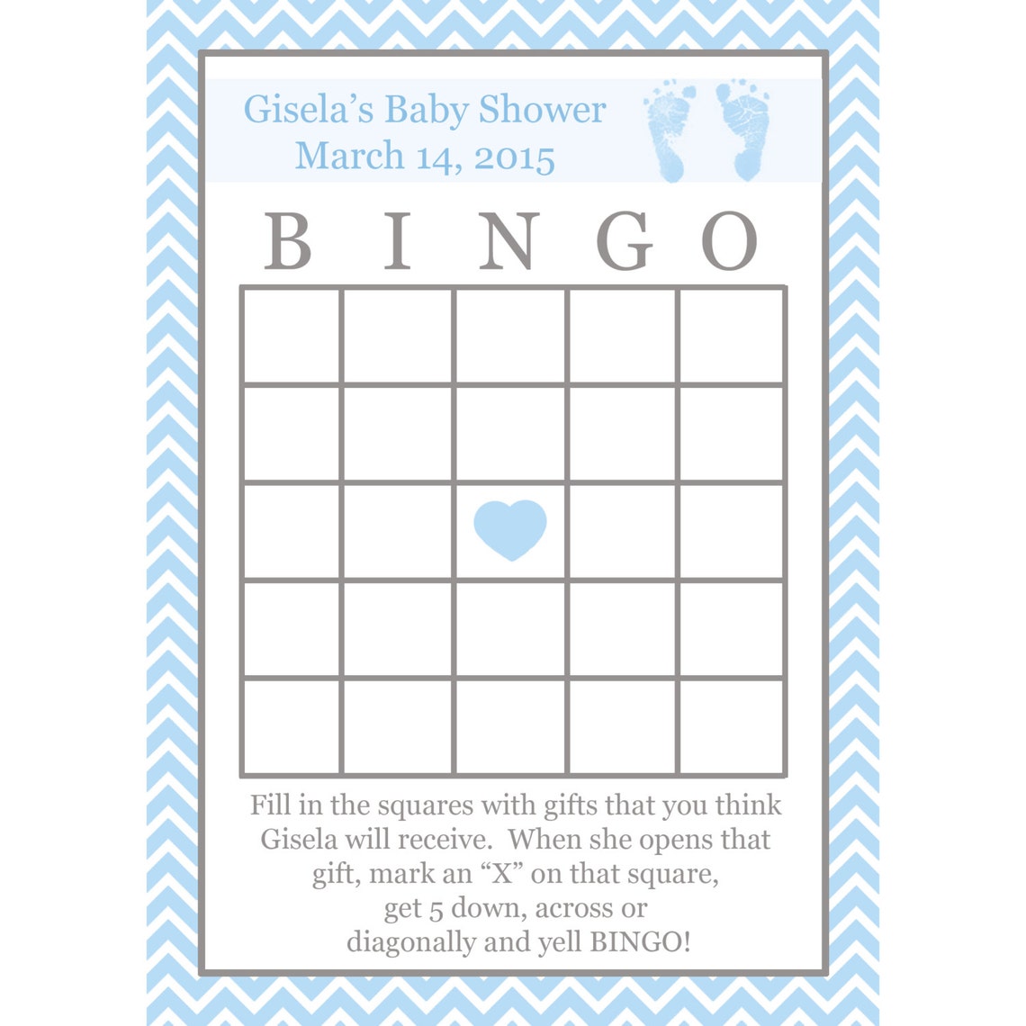 24 Personalized Baby Shower Bingo Cards Blue Baby - Etsy