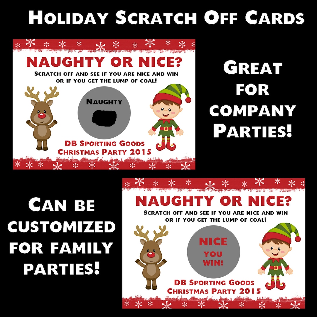 24 Personalized Holiday / Christmas Party Scratch off Game - Etsy