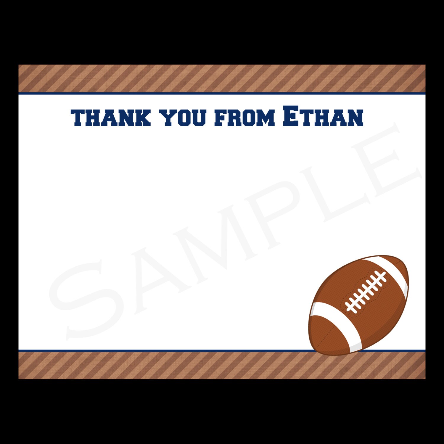 20 Personalized Football Thank You Cards Football | Etsy