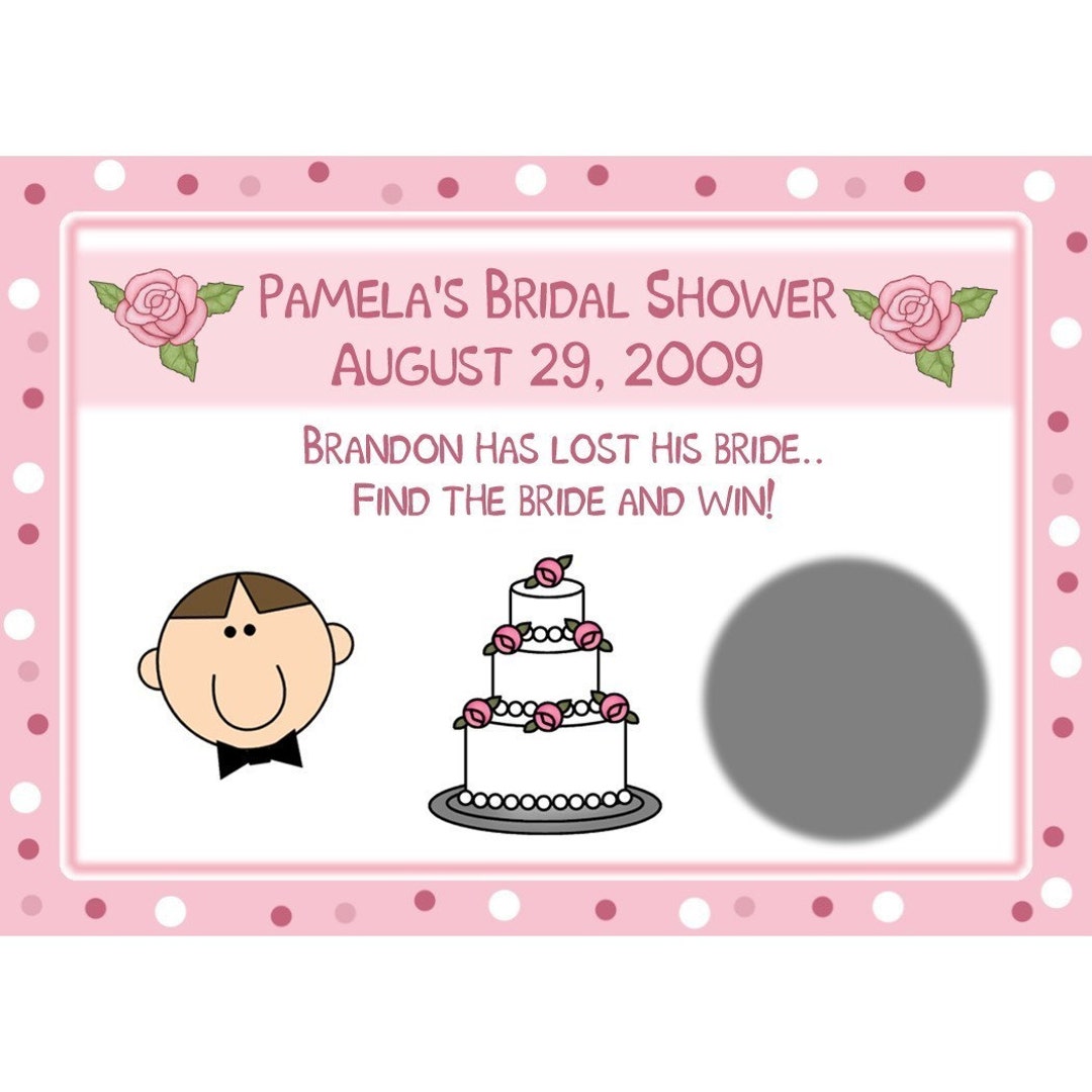 24 Personalized Scratch off Cards - Pink Happy Couple - Etsy