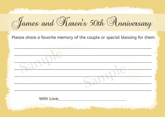 100 Personalized 50th Anniversary Memory and Prayer Cards - Etsy