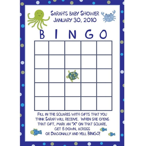 24 Baby Shower Bingo Cards UNDER THE SEA - Etsy