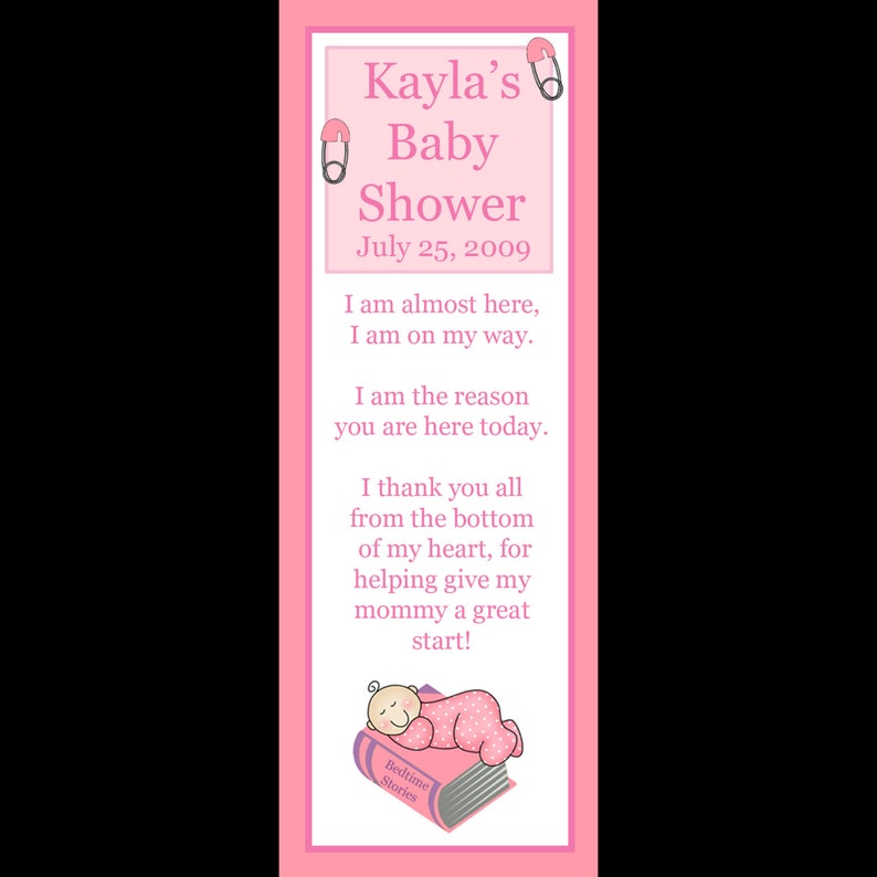 25 Personalized Bookmarks for Baby Shower Baby on Book | Etsy
