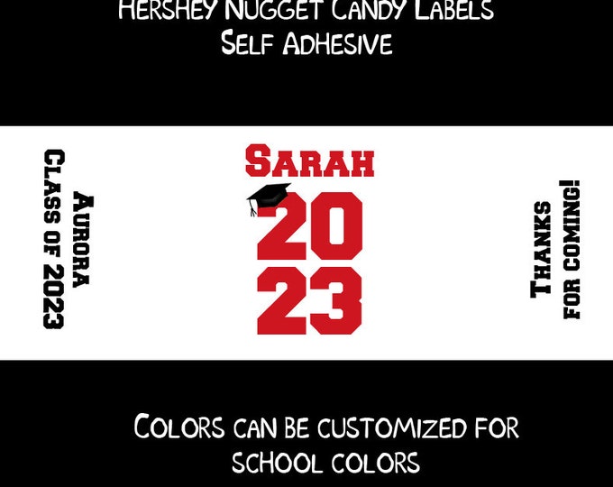 Personalized Graduation Hershey Nugget Party Favor Stickers Graduation ...