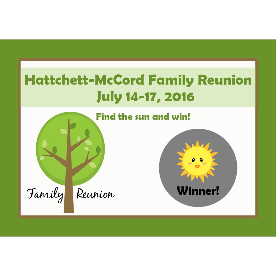 48 Personalized Family Reunion Scratch off Game Cards - Family Game ...