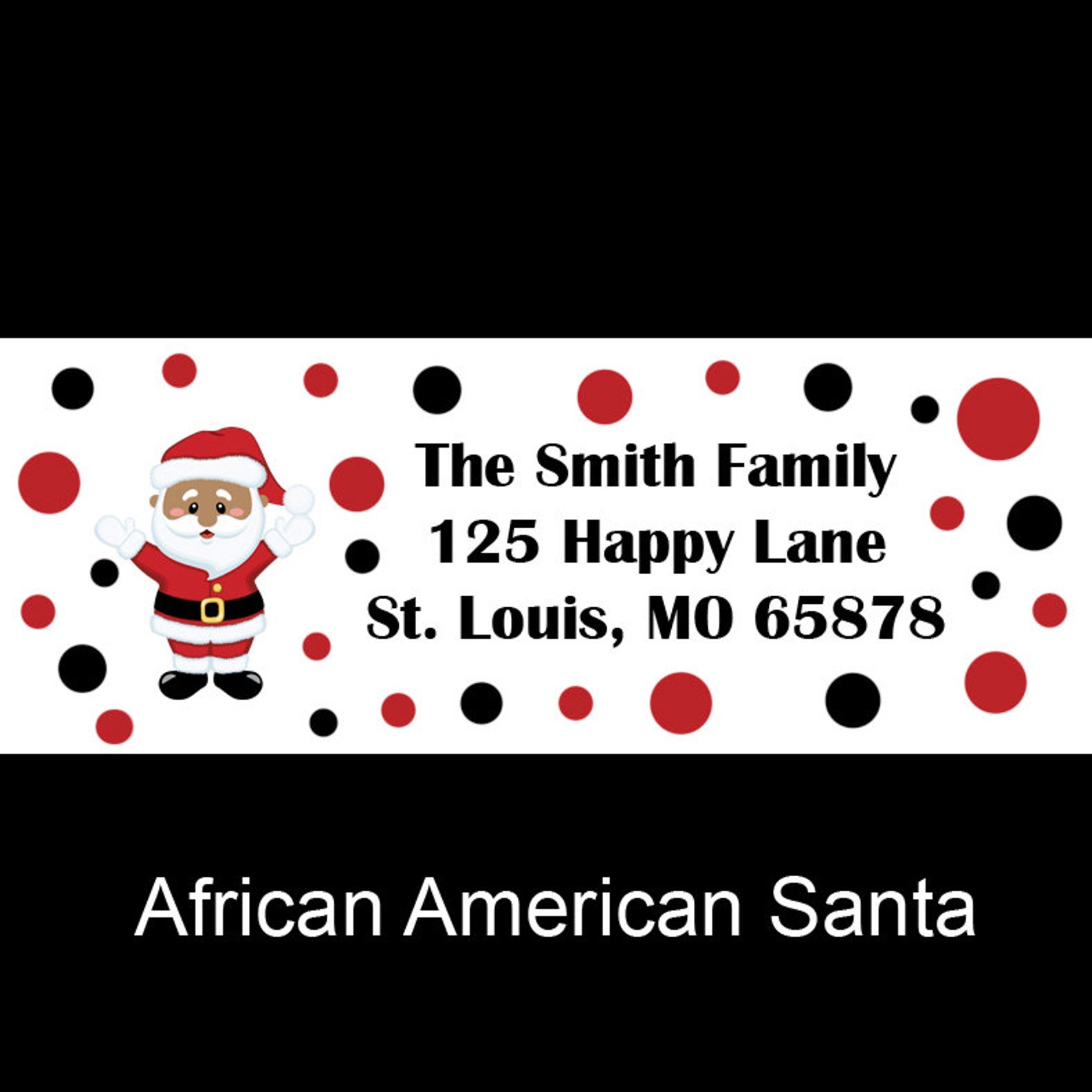 30 Personalized Christmas Return Address Labels - African American ...