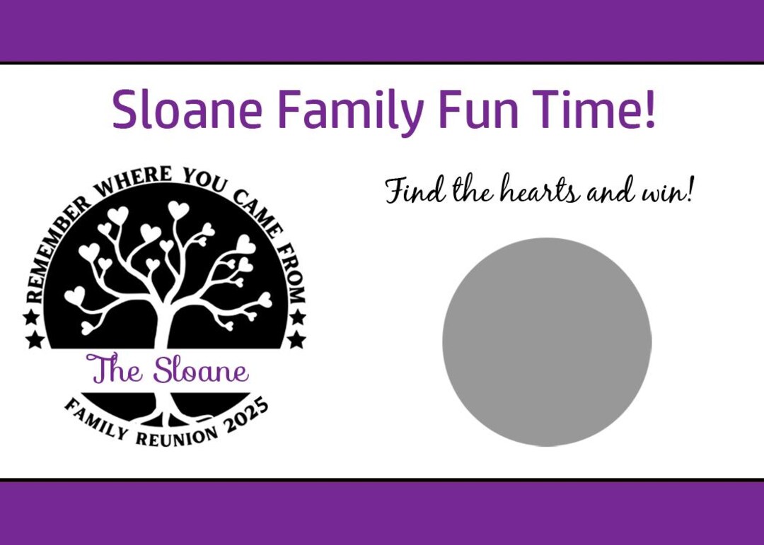 24 Personalized Family Reunion Scratch off Game Cards - Family Reunion ...