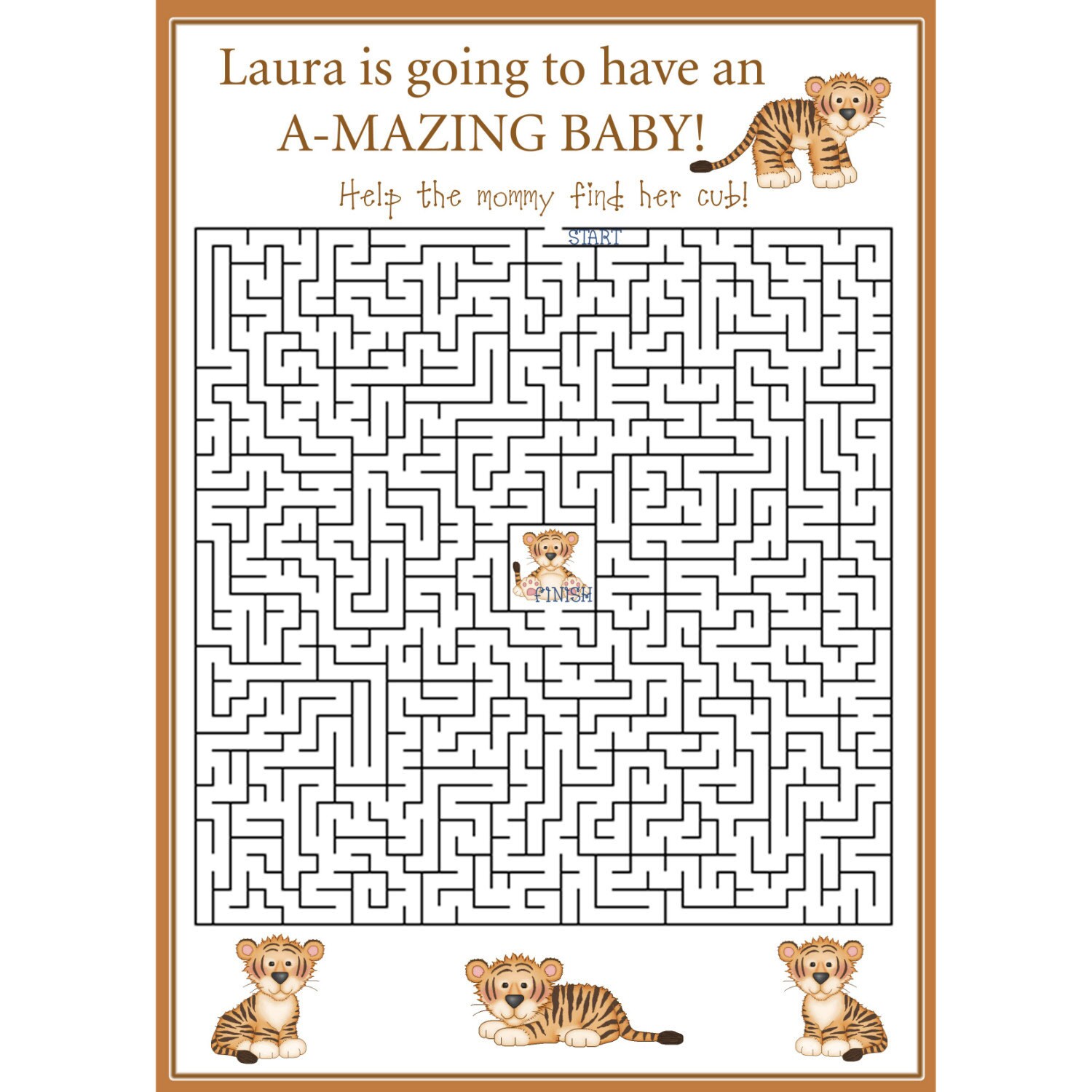 24 Personalized Baby Shower Maze Game Cards JUNGLE BABIES | Etsy