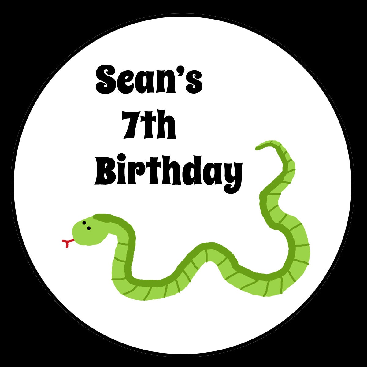 30 Personalized Round Stickers Snake Design 1.5 Inches - Etsy