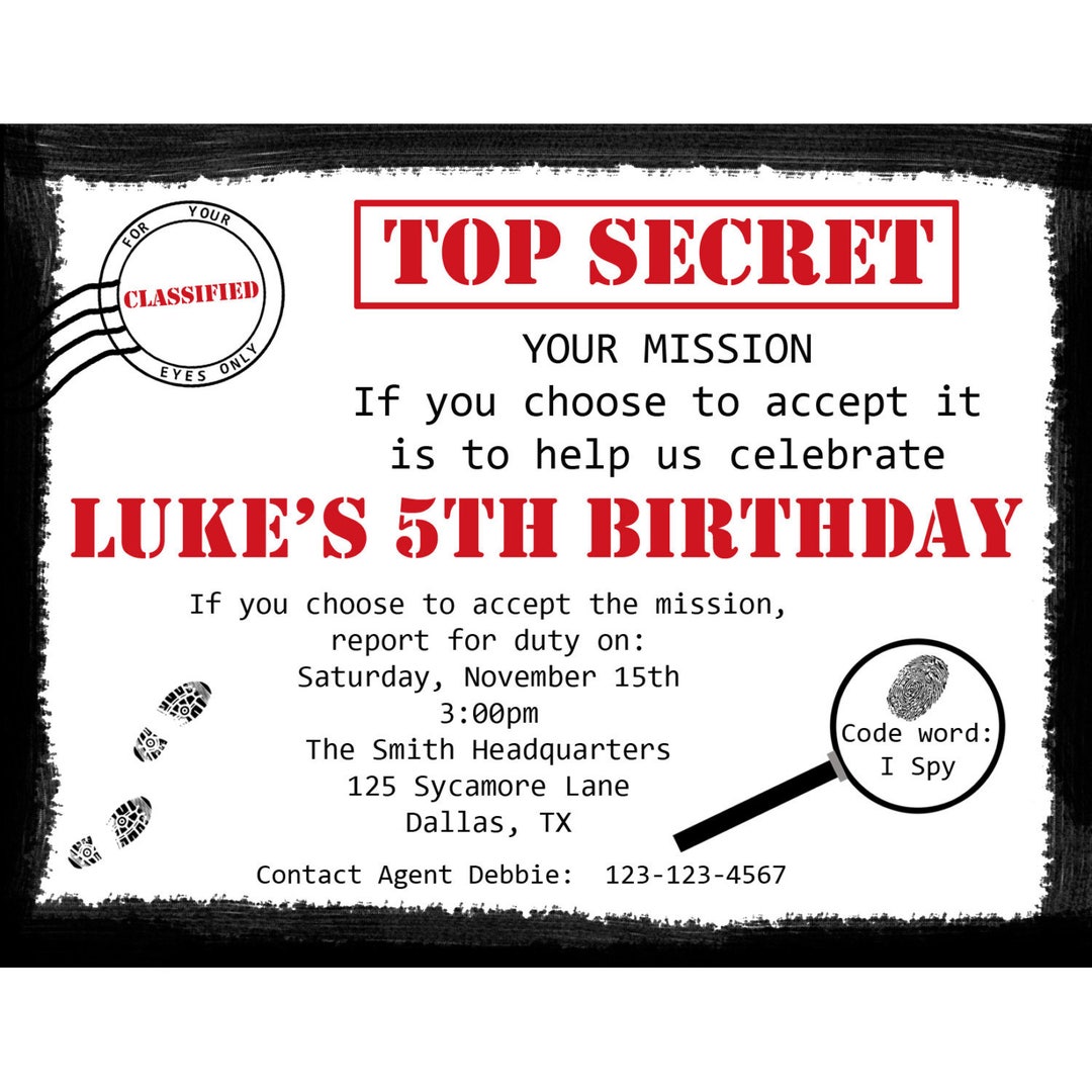 Personalized Digital / Printable File for Birthday Invitaton - TOP ...