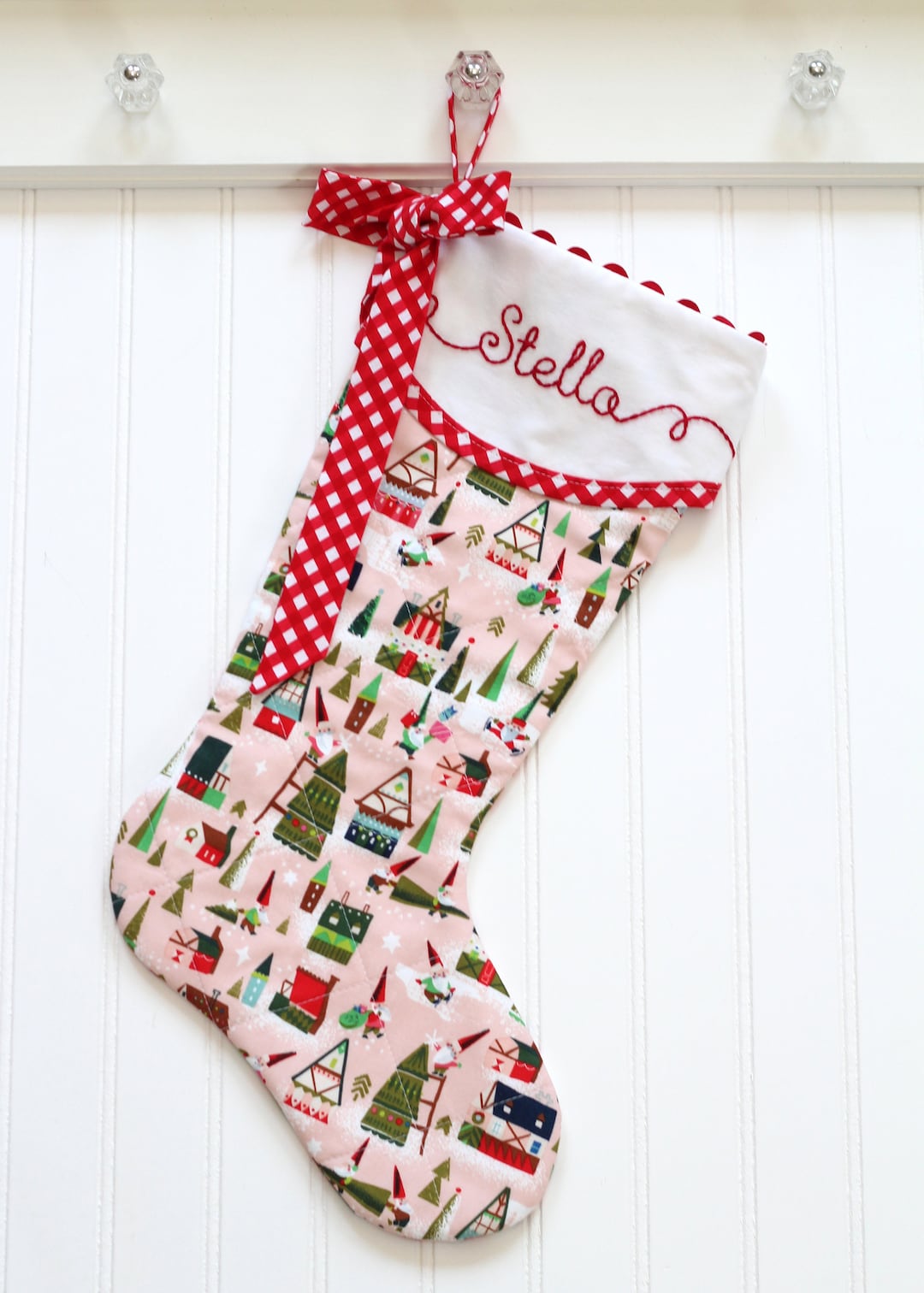 Baby First Christmas Stocking , Personalized Christmas Stocking, Pink ...