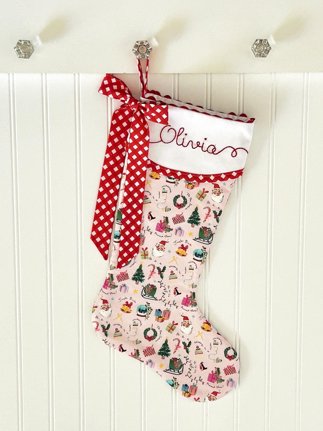 Baby Girl Christmas Stocking in Pink - Perfect for Baby's First ...