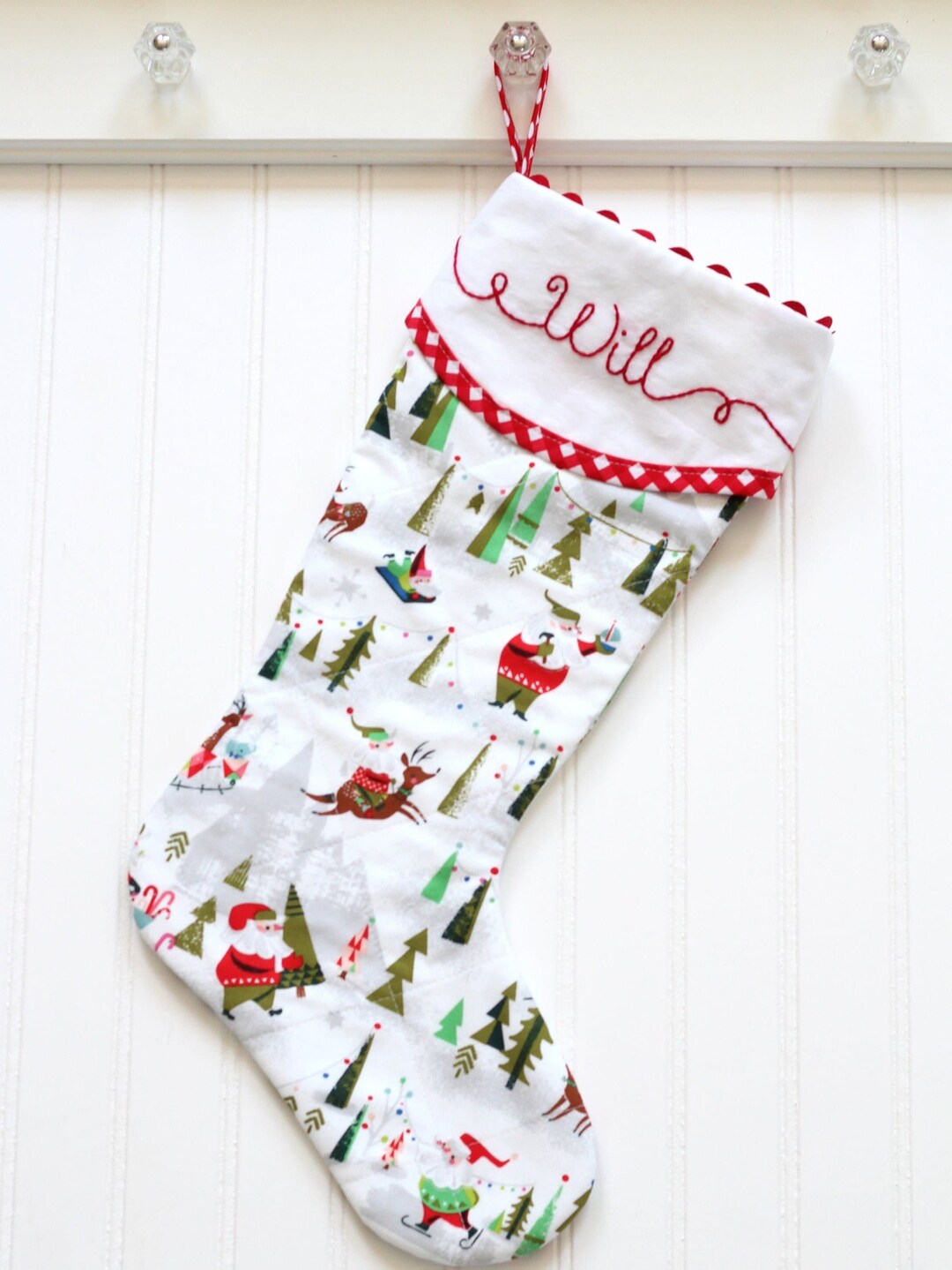 Personalized Santa Stocking, Modern Stocking, Family Stockings, Baby ...