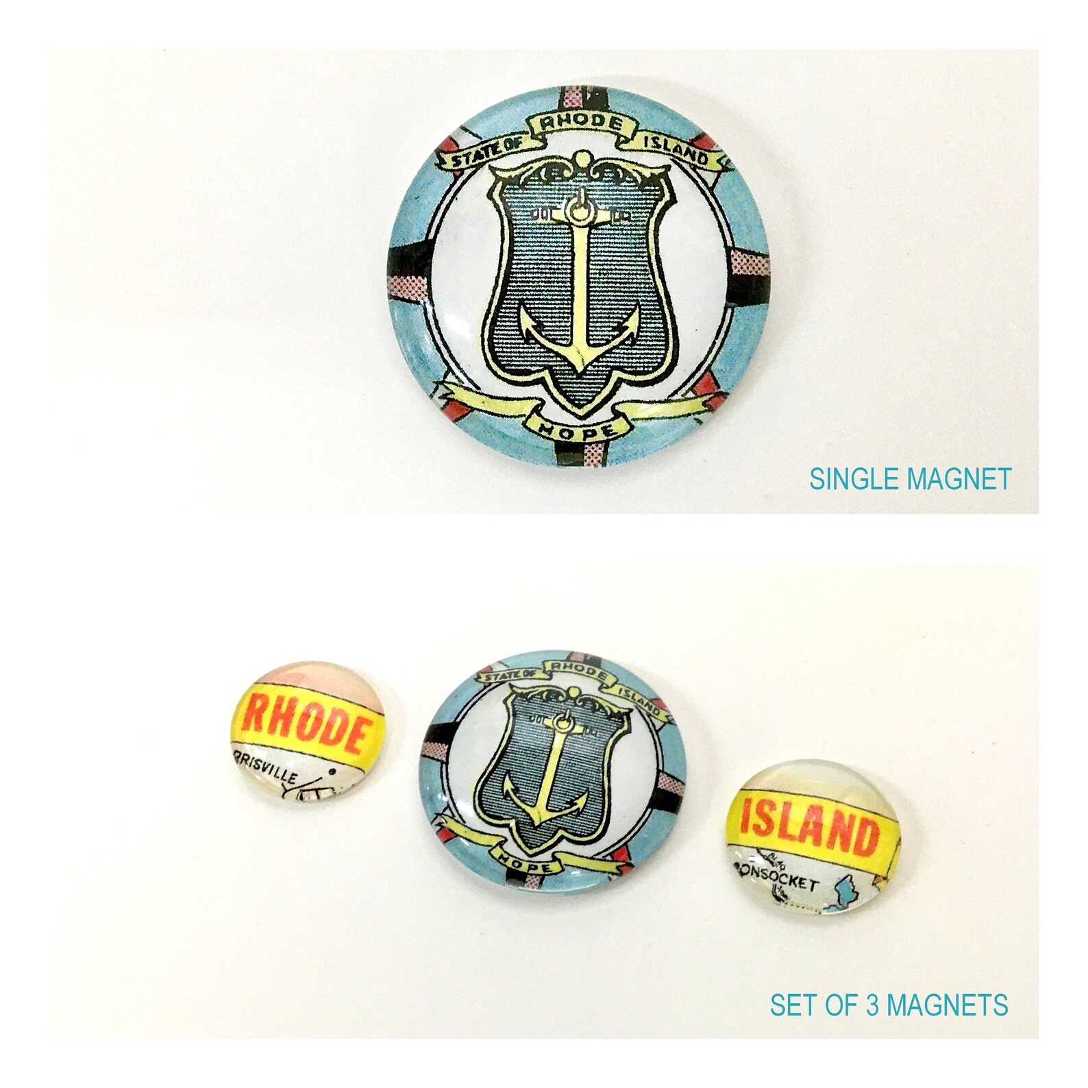 Rhode Island Magnet Set, Hope Glass Fridge Magnets, Rhode Island ...