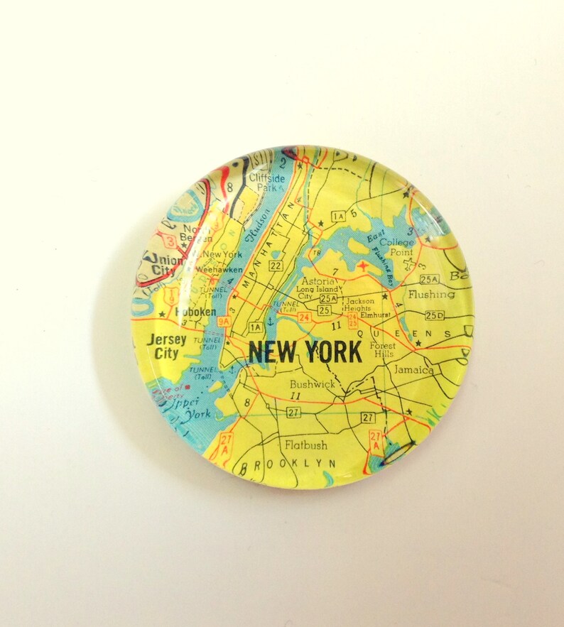 Vintage Map Paperweight glass paperweight map gifts guy | Etsy