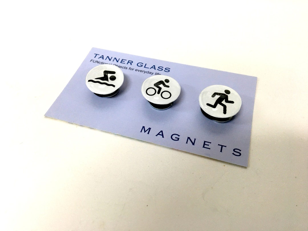 Triathlon Magnets, Swim Bike Run Magnet Set, Fridge Magnets, Workout ...