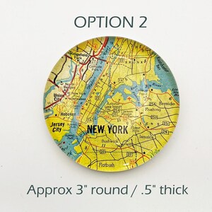 New York City Glass Paperweight, Handmade Vintage Map Paperweight, Map ...