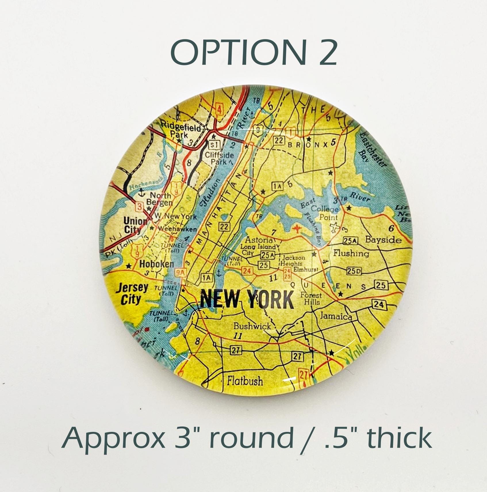 New York City Glass Paperweight, Handmade Vintage Map Paperweight, Map ...