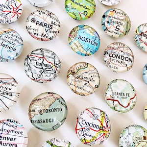 Custom Vintage Map Magnets, Set, You Pick the Locations, Map Gifts ...