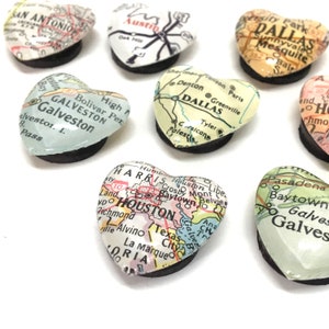 Custom Vintage Map Magnet. You Choose the Location. Heart Shaped Glass ...