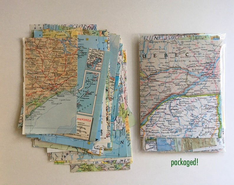 Vintage Map Scrap Pieces Geography Project Scrapbook Map - Etsy