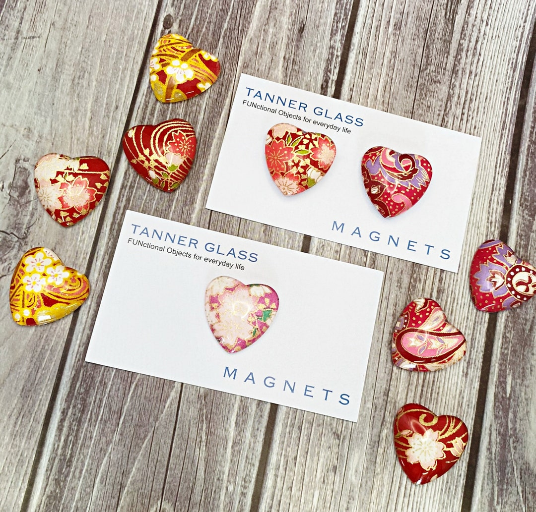 Heart Shaped Magnet, Single, Set of 2, Fridge Magnets, Colorful ...