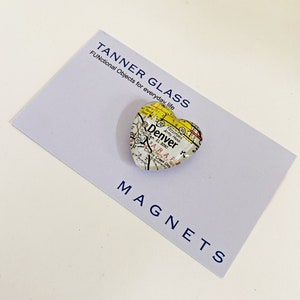 Denver Vintage Map Magnet. Heart Shaped, Denver Magnet, Map Gifts ...