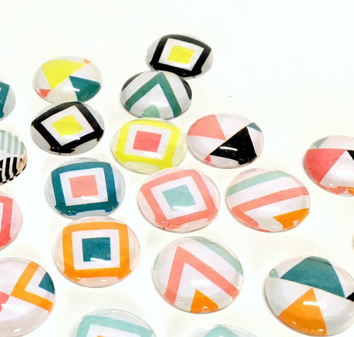 Geometric Glass Magnets or Push Pins Thumbtacks Cute Magnet - Etsy