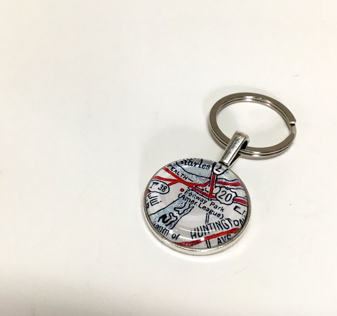 Fenway Park Vintage Map Key Chain, Boston MA. Red Sox Gift, Baseball ...