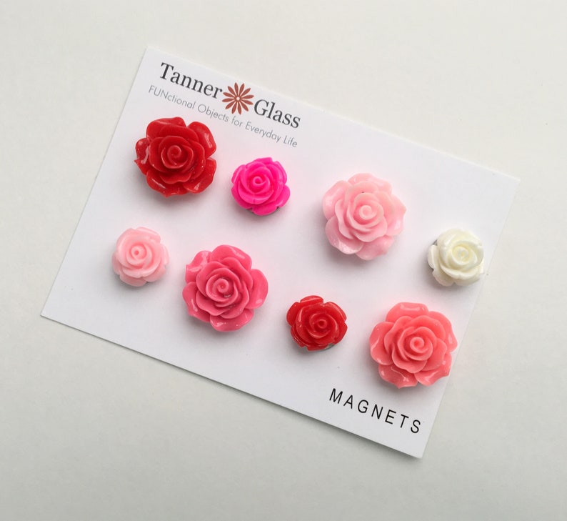 Rose Flower Magnets. Strong Magnets Cute Floral Magnets - Etsy