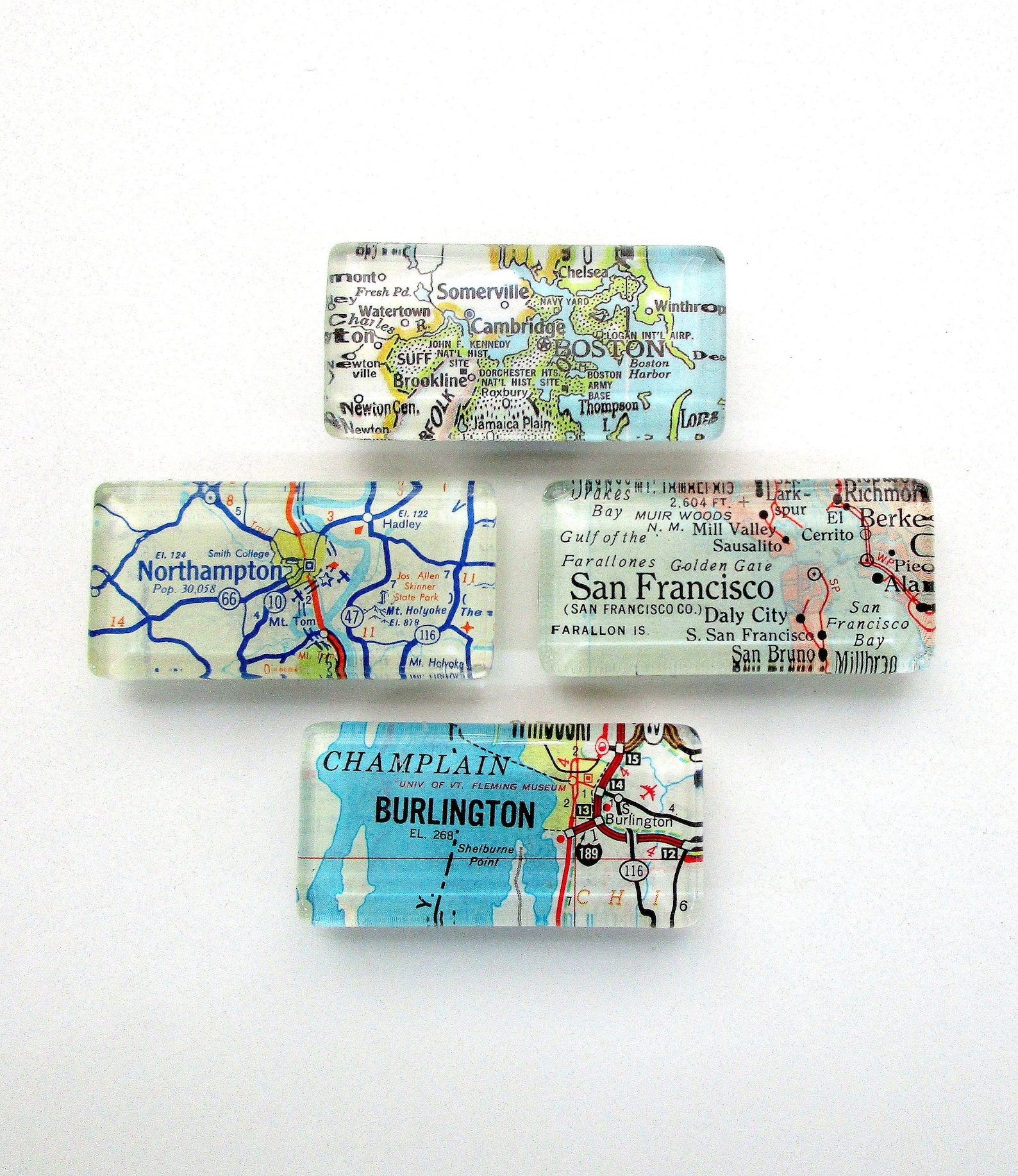 Vintage Map Magnet. Rectangle Map Magnet Large Magnet Custom | Etsy