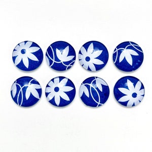Blue and White Flower Magnet Set, Glass Magnets, Cute Magnets, Fun and ...