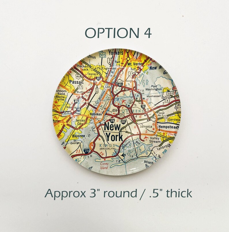 New York City Glass Paperweight, Handmade Vintage Map Paperweight, Map ...