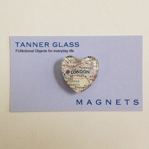 London England Vintage Map Magnet. Heart Shaped Magnet, Strong Magnet ...