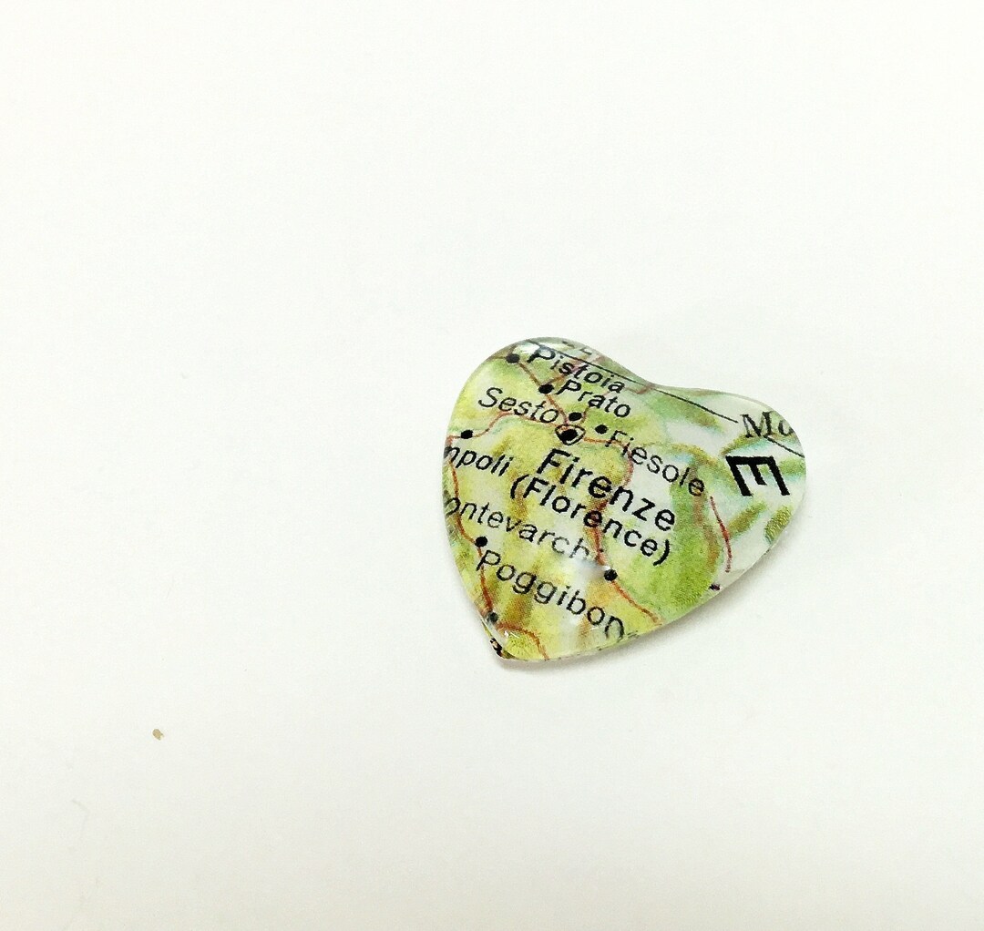 Vintage Map Magnet. Florence Italy, Firenze Italy Magnet, Heart Shaped ...