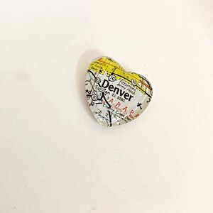 Denver Vintage Map Magnet. Heart Shaped, Denver Magnet, Map Gifts ...