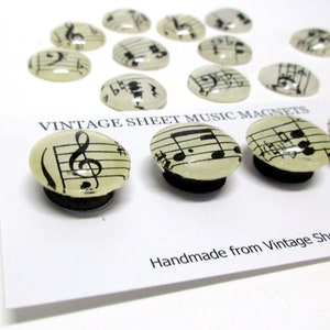 BEST SELLER Vintage Sheet Music Magnets, Push Pins. Fridge Magnet Set ...