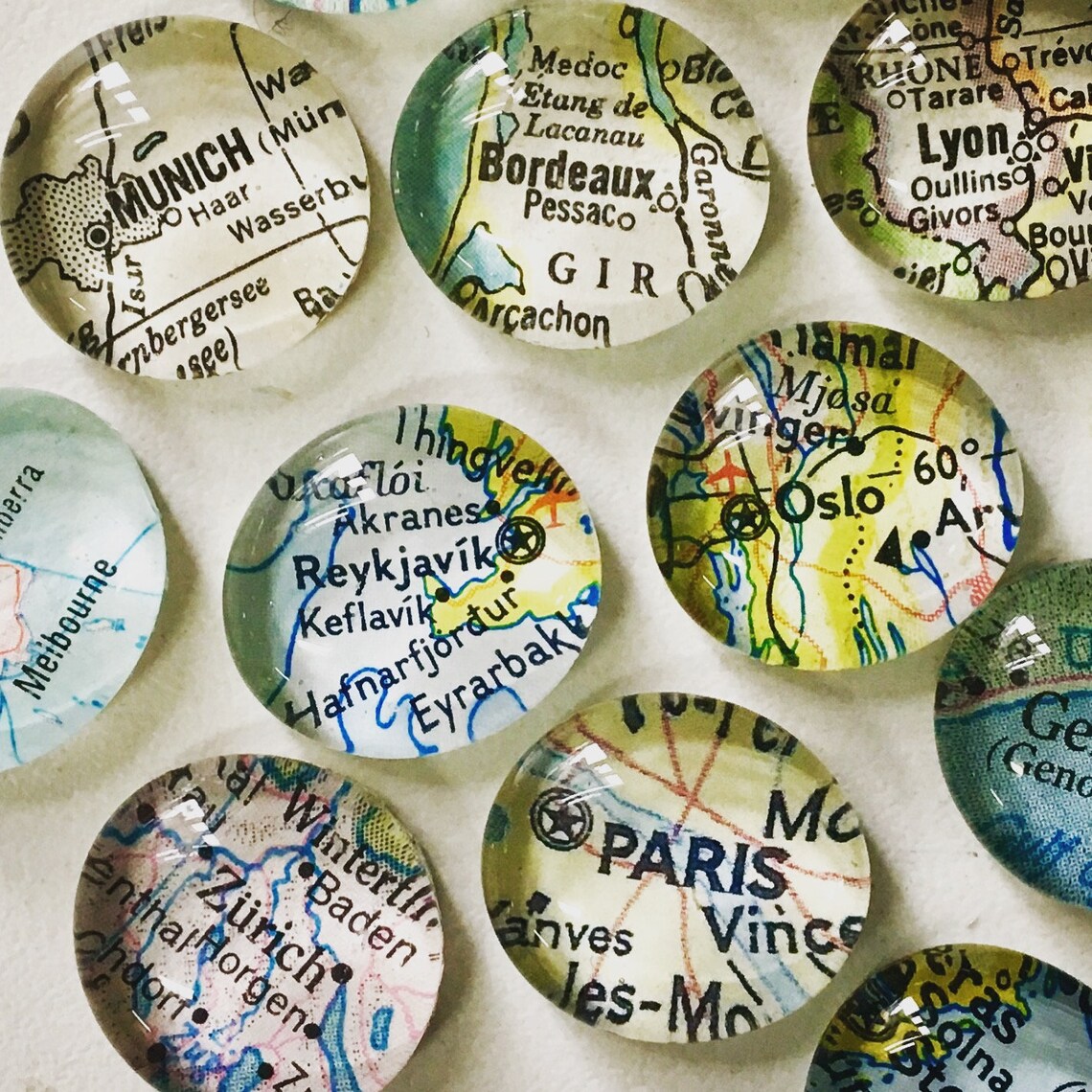 Vintage Map Magnet Small Map Magnet Custom Location Map - Etsy