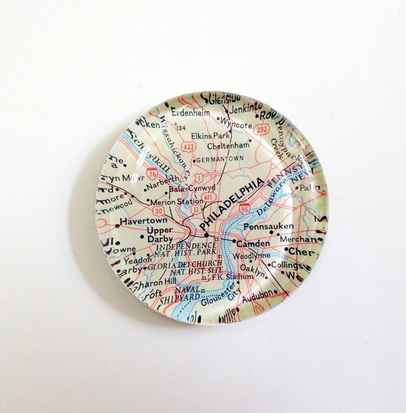 Vintage Map Paperweight glass paperweight map gifts guy | Etsy