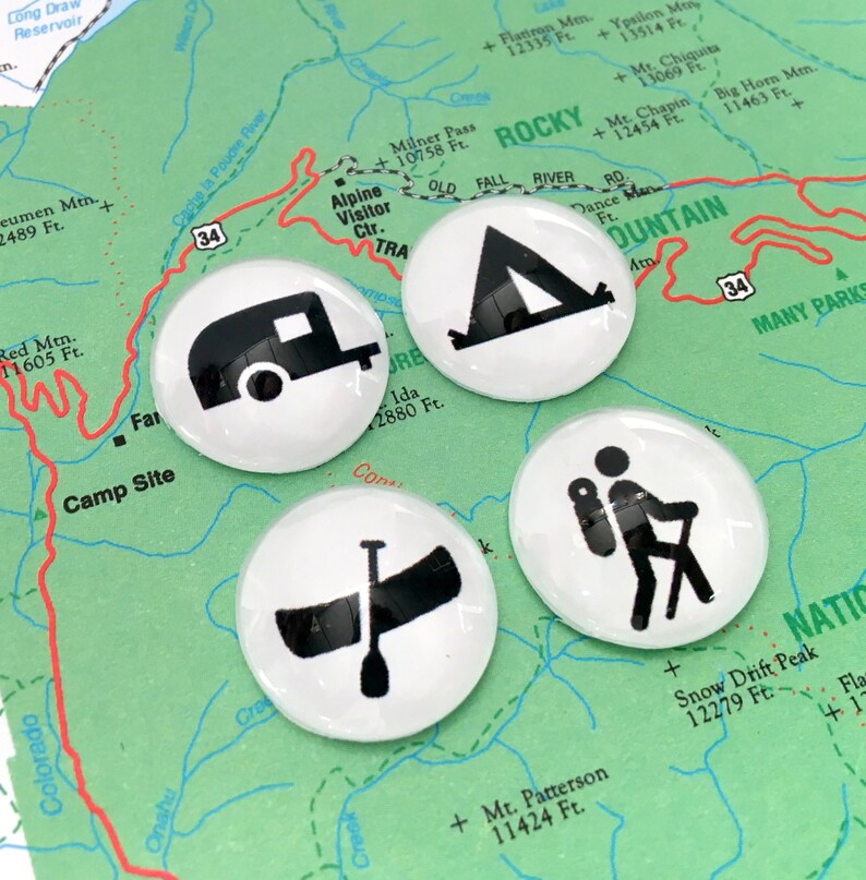 Great Outdoors Fridge Magnets. Gift for Hiker, Wanderlust, Camping Life ...