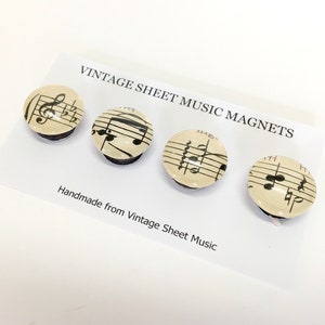 BEST SELLER Vintage Sheet Music Magnets, Push Pins. Fridge Magnet Set ...