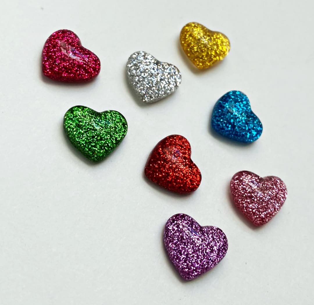 Glitter Heart Magnet Set, Valentines Day Magnets, Strong, Heart Shaped ...