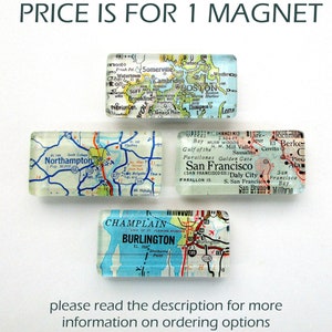 Vintage Map Magnet. Rectangle Map Magnet, Large Magnet, Custom Map ...