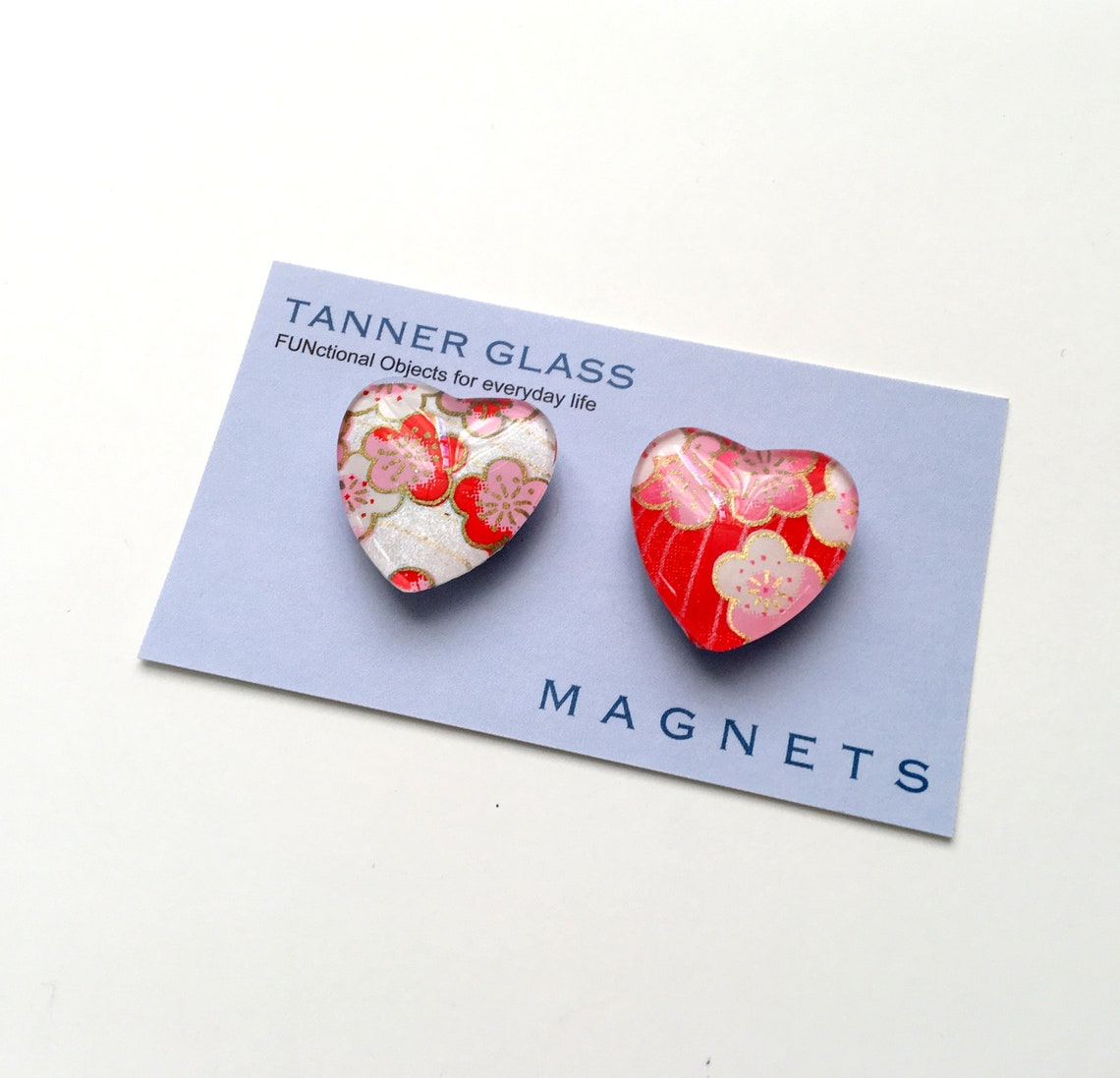 Heart Shape Fridge Magnets, Colorful Japanese Yuzen Designs, Strong ...