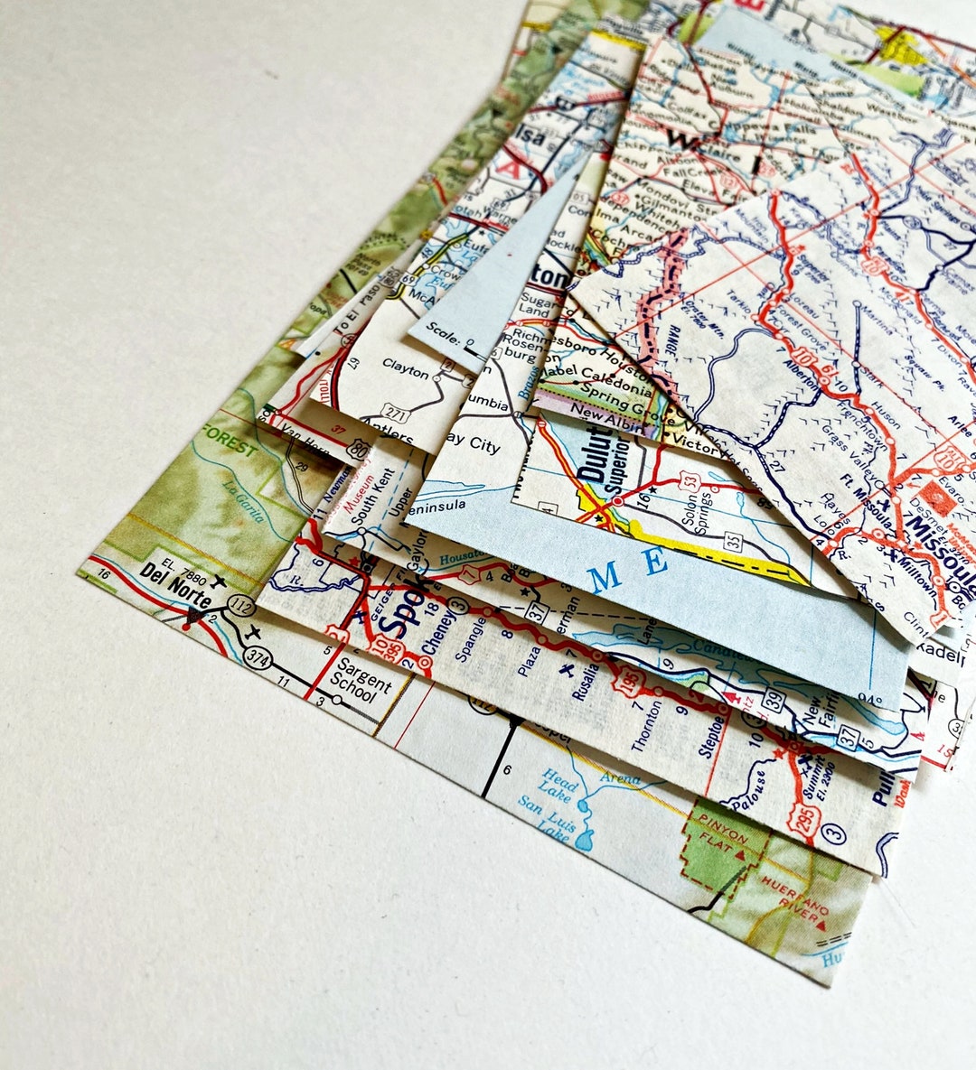 USA Vintage Map Scrap Pieces, Geography Project, Scrapbook Map ...