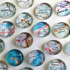 Cape Cod Vintage Map Magnets Custom Magnet Set, Cape Cod MA Magnets ...